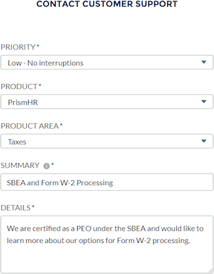 Form W-2 Processing for SBEA