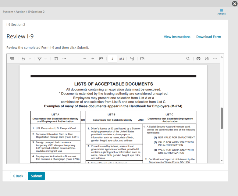 Reviewing Form I-9 Approvals