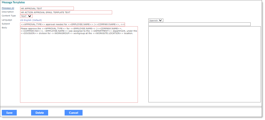 Maintaining Message Templates
