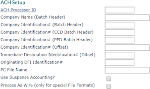 Setting Up ACH Parameters for Bank Accounts