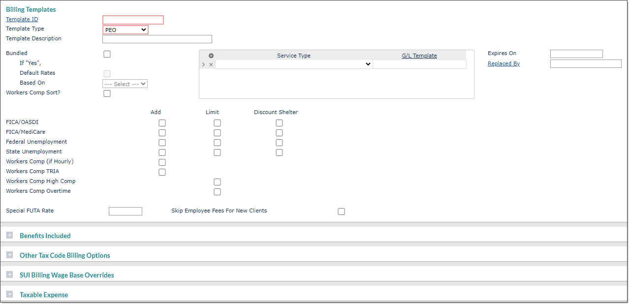 Defining Methods for Billing Clients