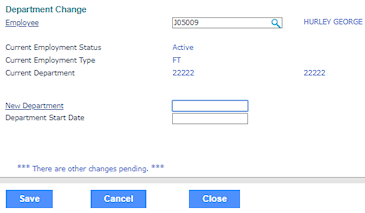 Changing an Employee's Department