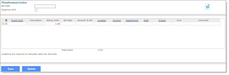 Creating and Deleting Invoices for Miscellaneous Charges