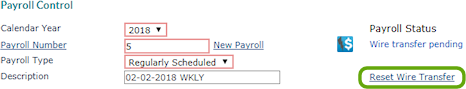Processing Payroll: Wire Transfer Pending Status