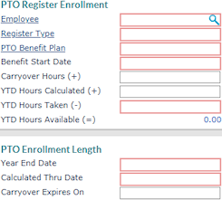 Manually Enrolling Employees in PTO Register