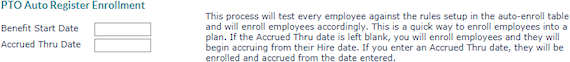 Processing PTO Auto Register Enrollment
