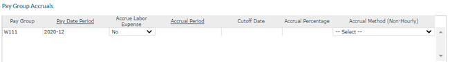Setting Up Pay Group Accruals