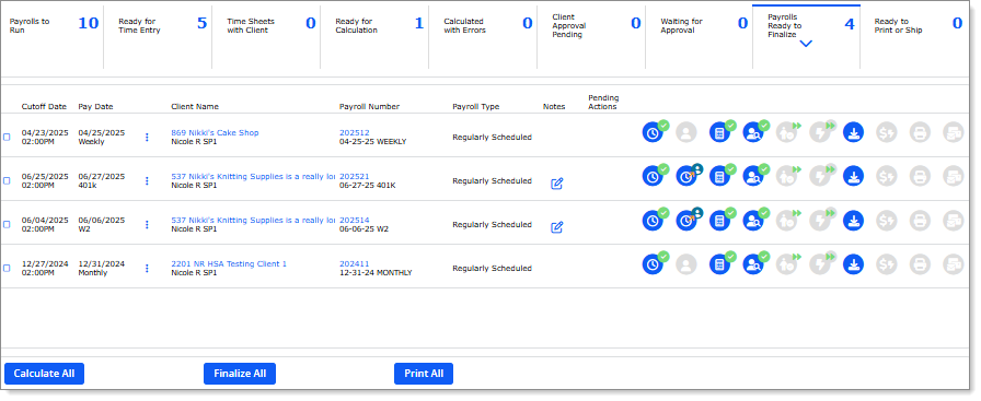 Finalizing Payroll