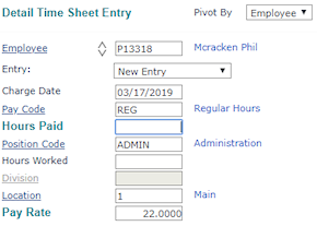 Using Time Sheet Entry Keyboard Shortcuts