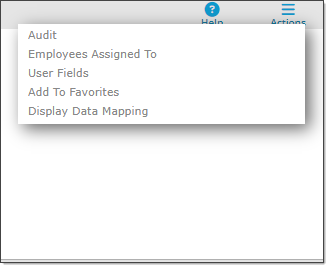 Using the Actions Menu